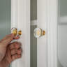 COAHAHA Brushed Brass & Clear Crystal Cabinet Knobs - Luxurious ...